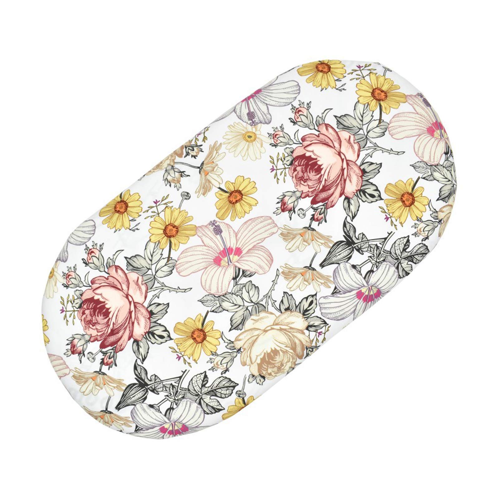Baby Bassinet Crib Sheets, Baby Cradle Sheets,Breathable Printed Mattress Pad Cover for Cradle and Bassinet Mattress (32''x16.5'')
