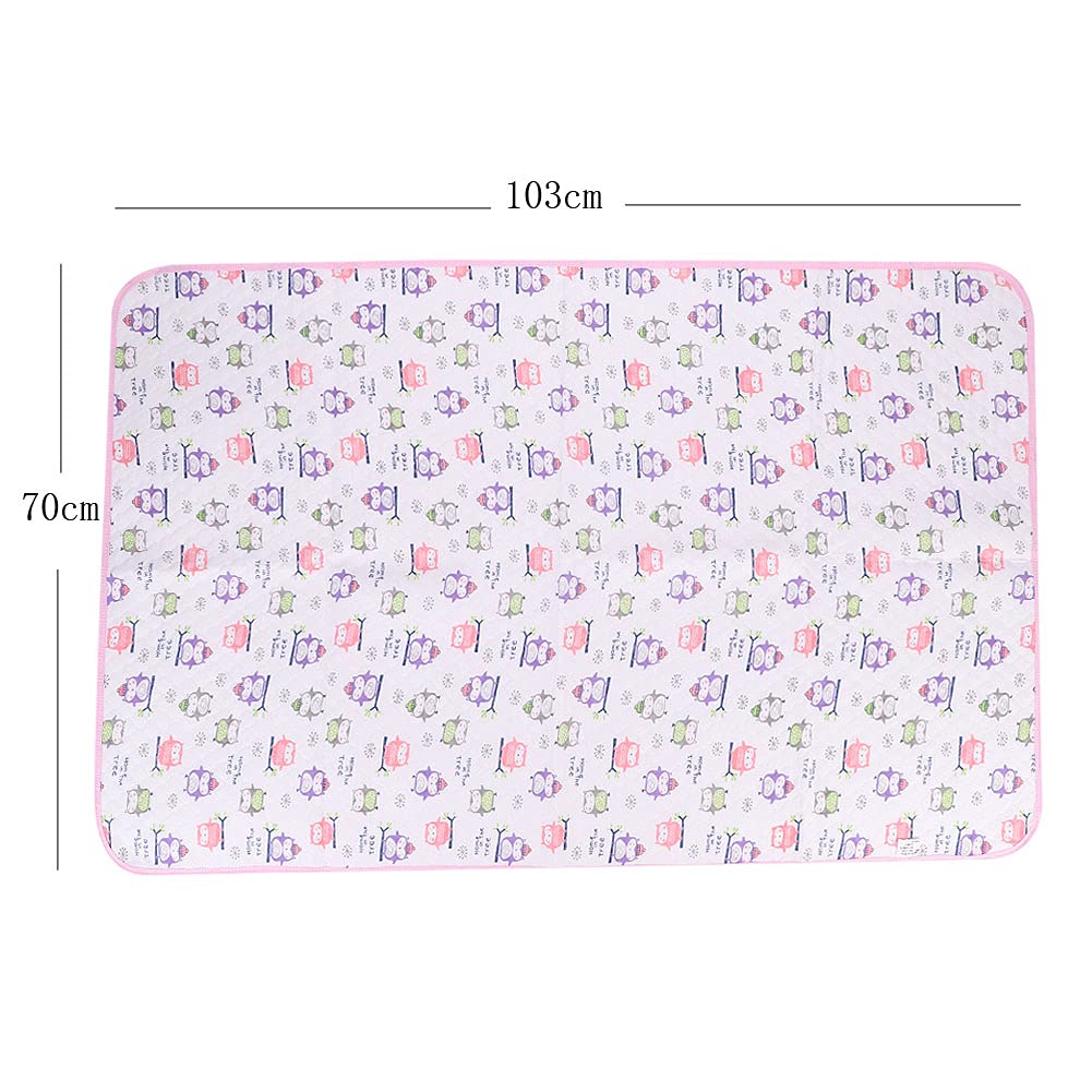 Baby Waterproof Bed Pad Reusable Bed Wetting Incontinence Cover Washable Mattress Pad Breathable Cotton Pee Pads Protector Heavy Absorbency Cartoon Urine Bed Underpad Toddler Dipper Changing Pad