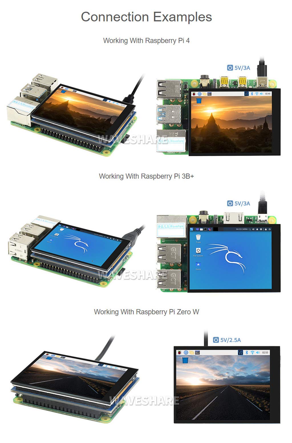 Coolwell Waveshare 2.8inch Capacitive Touch Screen LCD DPI Display for Raspberry Pi, 480×640, IPS Wide Viewing Angle, Fully Laminated Toughened Glass Cover