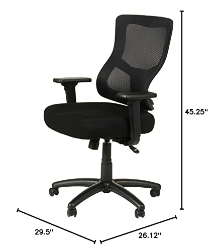 Alera Elusion II Series Mesh Mid-Back Synchro Seat Slide Chair, Supports Up to 275 lb, 17.51" to 21.06" Seat Height, Black
