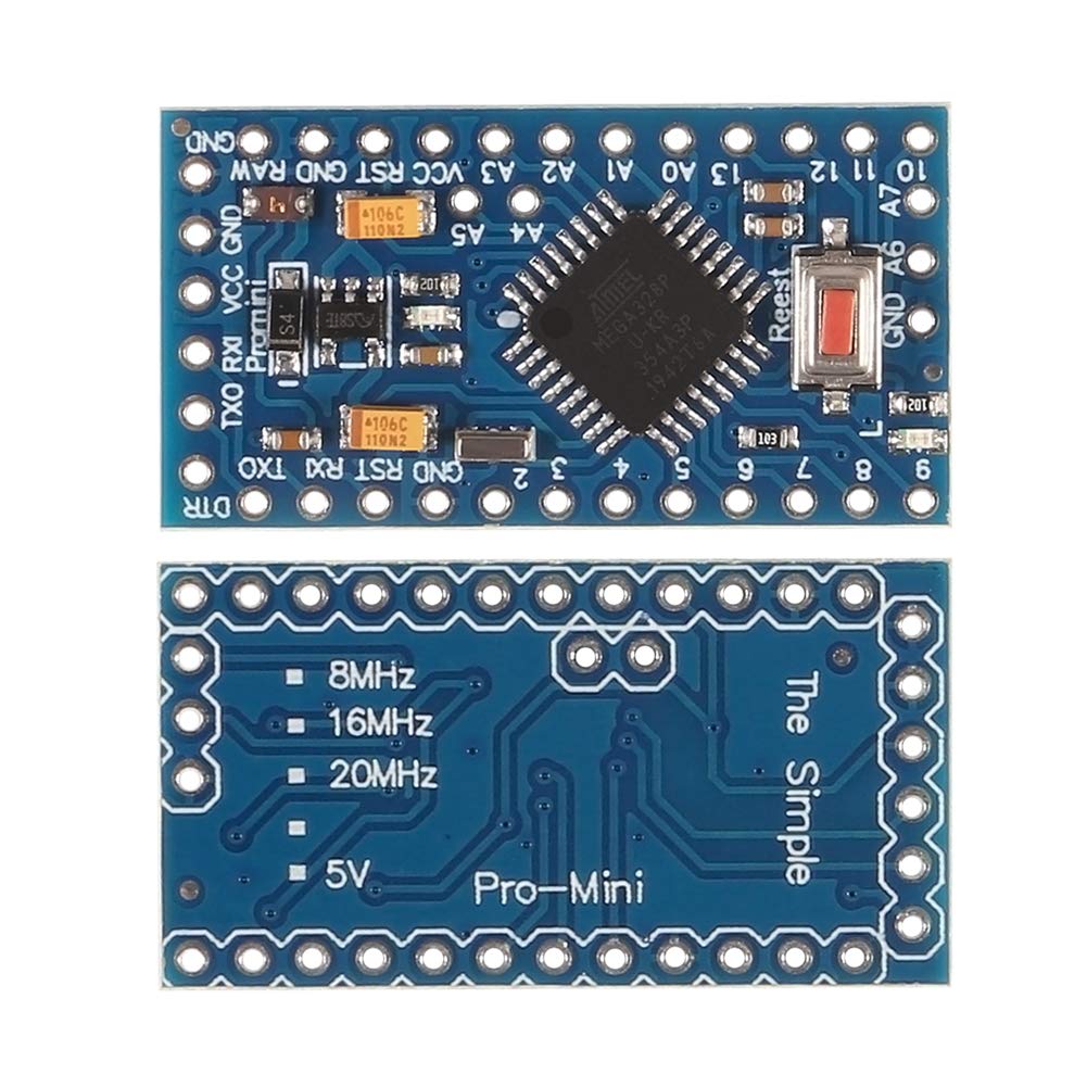 AITRIP 3pack PRO Mini Atmega328P-AU 5V/16MHz Development Board Microcontroller Bootloadered with Pin Headers for Arduino (3pcs)
