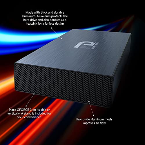 Fantom Drives FD 8TB External Hard Drive - 7200RPM Hard Drive USB 3.2 Gen 1 (USB 3) & eSATA - Aluminum Case for Mac, PC, Xbox One and PS4 - Black,GFP8000EU3-A