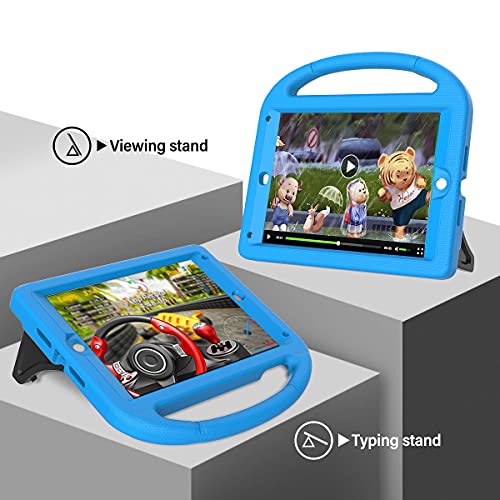 RTOBX Case for iPad 6th/5th Generation, with Built-in Screen Protector, Durable Shockproof Handle Stand Protective Cover for 9.7 inch iPad 6/5 Gen/Air 1/2/Pro 9.7, Blue