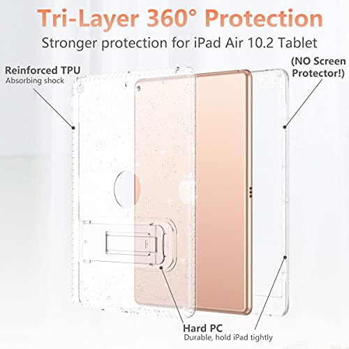 Hekodonk Slim Full-Body Protective Kickstand with Built-in Screen Protector Case for iPad 9th/8th/7th Gen (10.2" Display 2021& 2020 Version,Fits Model Model:A2602/ A2603/A2604/A2605/A2270/A2428/A2429)