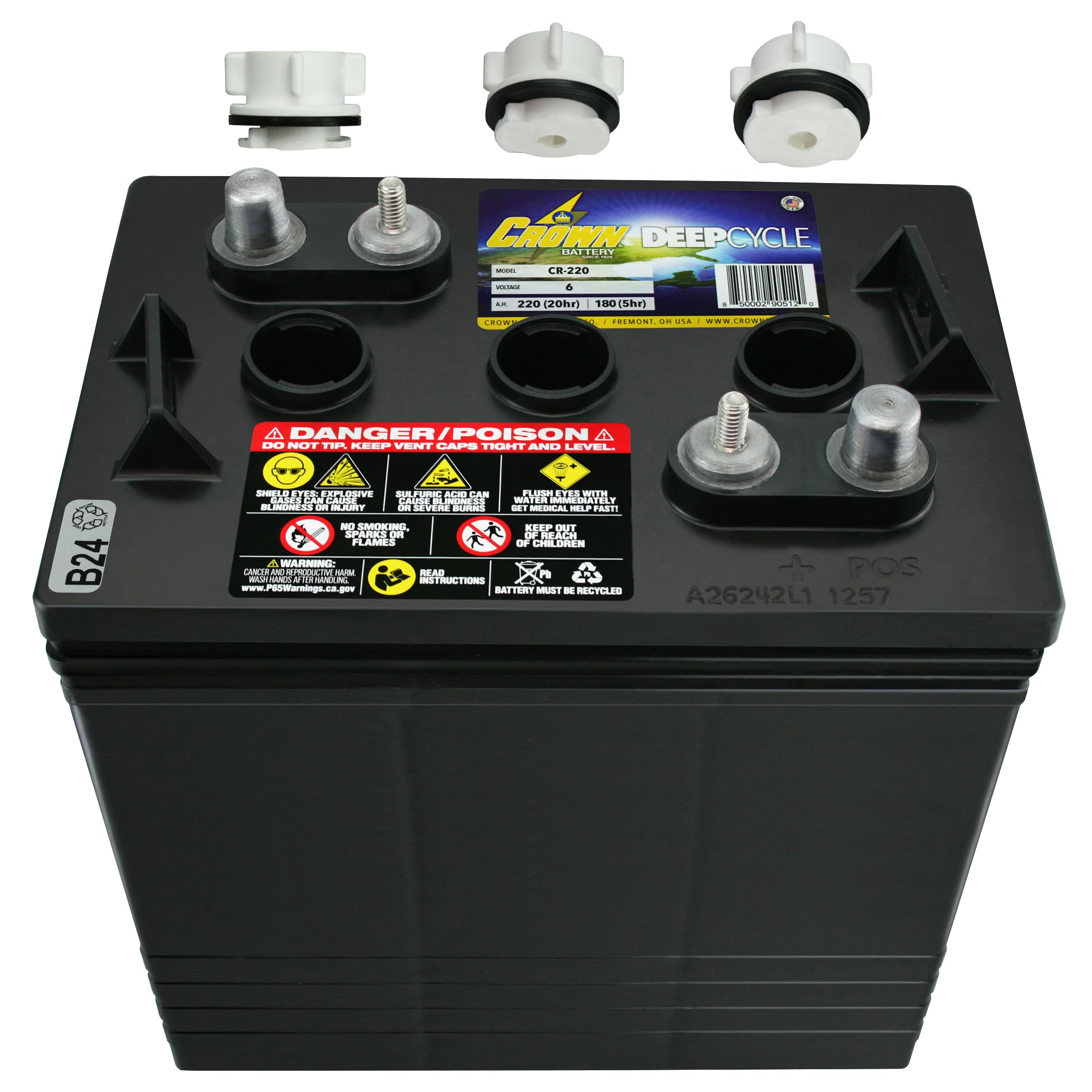 PowerStar Crown CR-220 Group GC2 6V 220 AH Battery X6