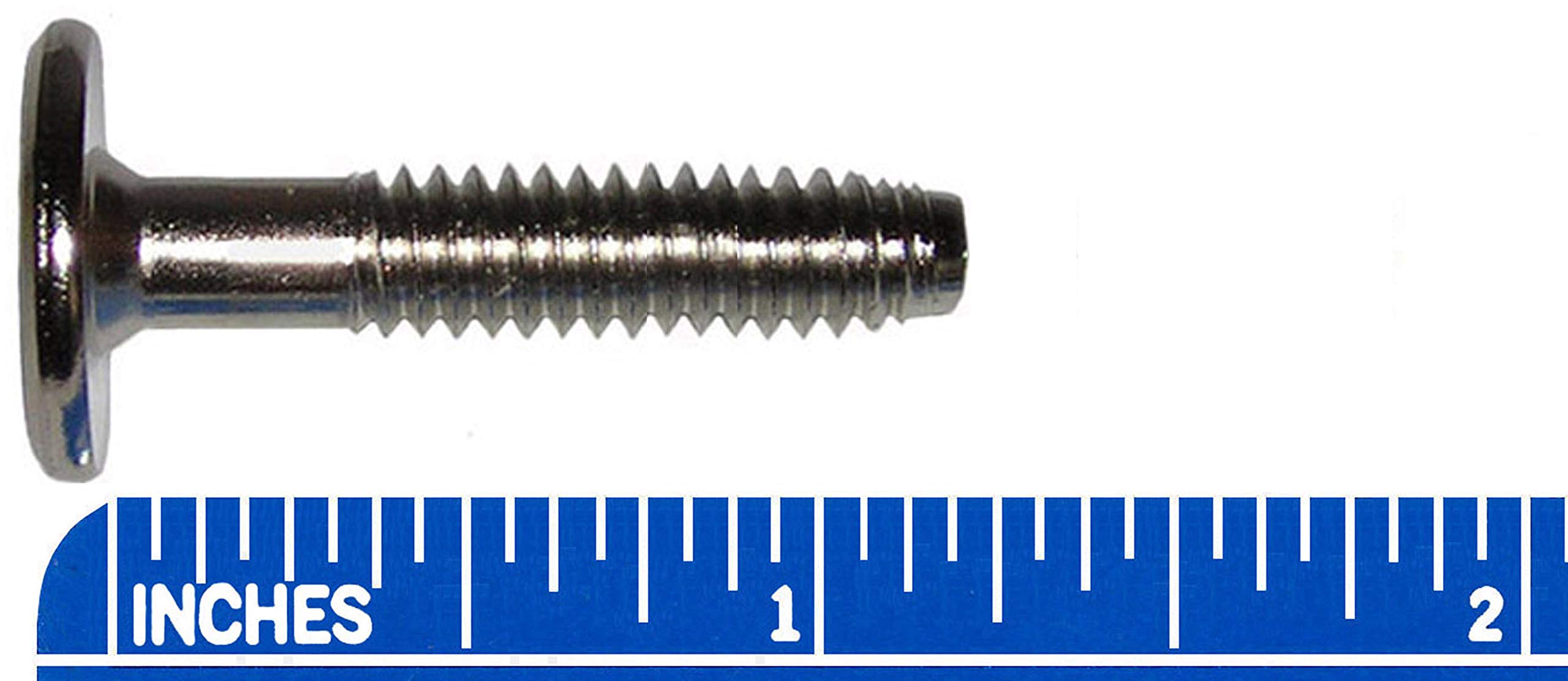 1/4" - 20 TPI x 30mm (Approximately 1-3/16" / 1.18") Hex Drive Button 17mm Diameter Head Furniture Bolts Nickel Plated Chrome Like Finish (23 Pieces)