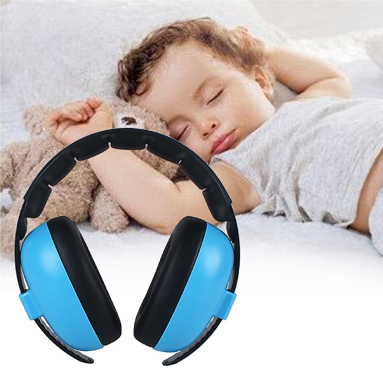 Noise Cancelling Headphones for Kids, Kids Noise Reduction Earmuffs Sound Blocking Kids Hearing Protection Earmuffs for Toddlers & Children Age 0-5 Years (Blue)