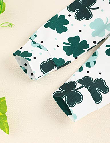 Baby Boy Girl St. Patrick's Day Clothes Four Leaf Clover Print Hoodie Sweatshirt and Pant St. Patrick's Day Outfits