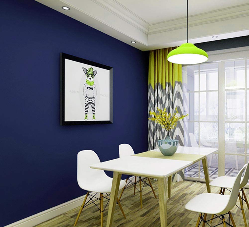 17.7" x118" Yasinet Dark Blue Peel and Stick Wallpaper Blue Contact Paper Waterproof Self Adhesive Removable Blue Wall Paper Textured Wallpaper Decorative for Wall Covering Countertop Table Vinyl Film