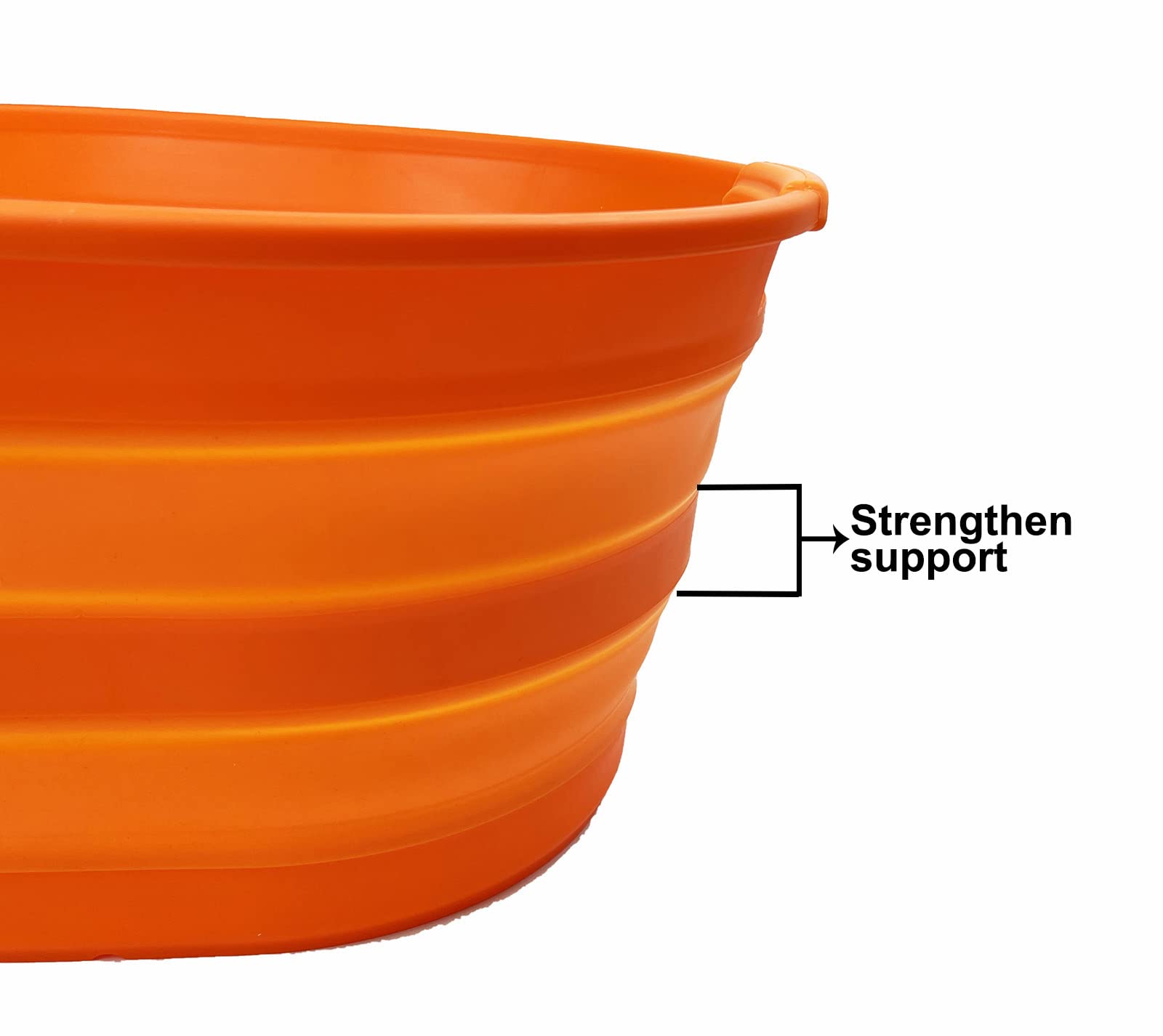SAMMART 23L (6 Gallons) Collapsible Plastic Laundry Basket - Oval Tub/Basket - Foldable Storage Container/Organizer - Portable Washing Tub - Space Saving Laundry Hamper (Orange)