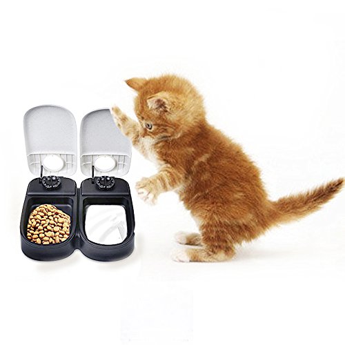 2-Meal Automatic Pet Food Feeder for Dogs & Cats, Pet Food Dispenser for 2 Meals Within 48 Hours, Free Ice Pack Included to Keep Food Fresh