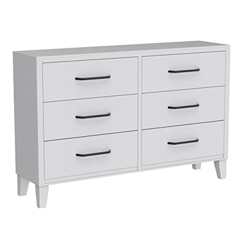 Edenbrook Bedroom-Six Drawer-Modern Design-Easy Assembly, White Dresser