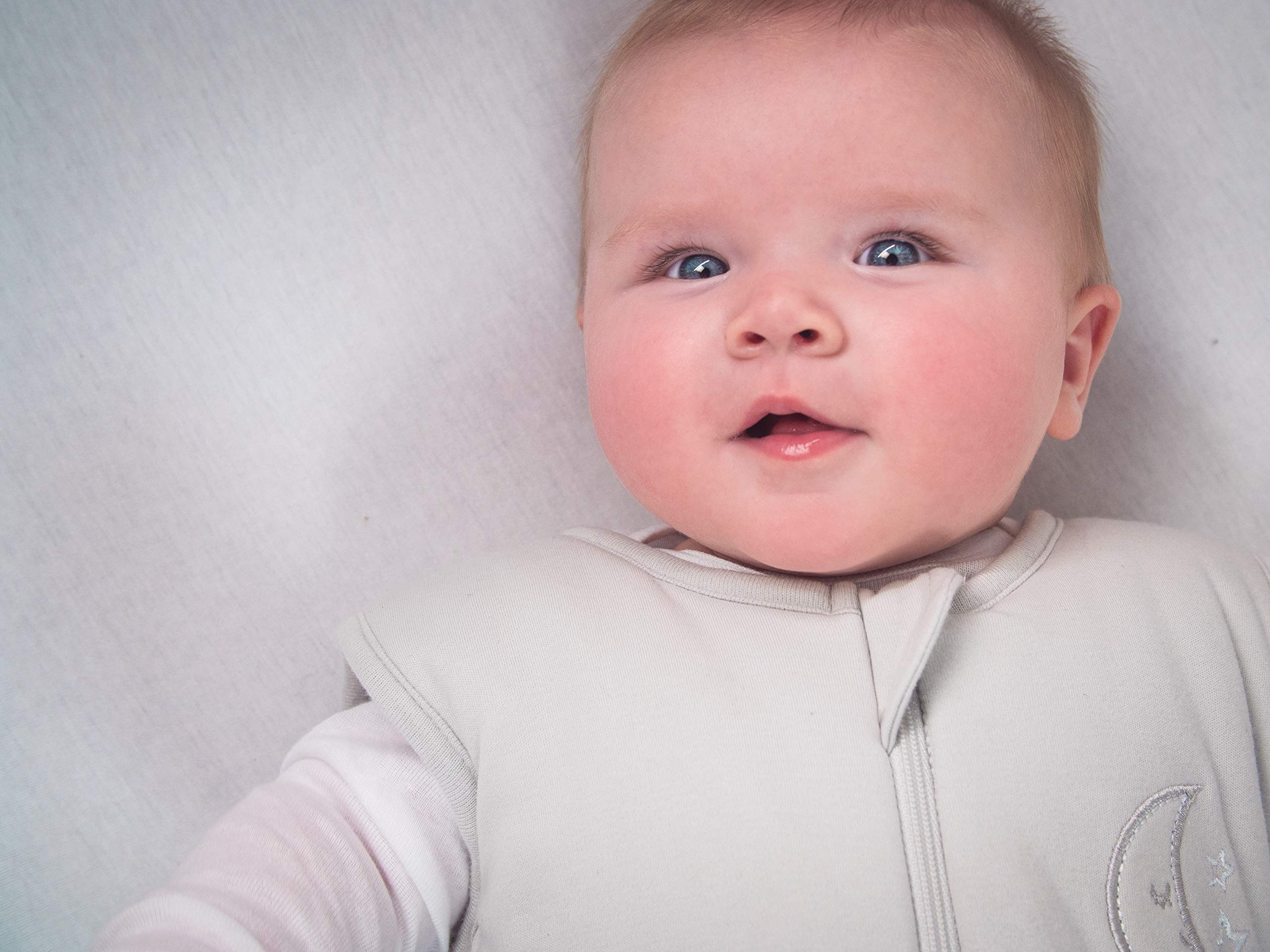Baby Brezza 3-in-1 Baby Sleepsuit - Unique Swaddle Transition Sleepsuit - Breathable with Mesh Panels - Converts Between Sleepsuit, Wearable Blanket & Sleep Vest, 3-6 Months, Grey