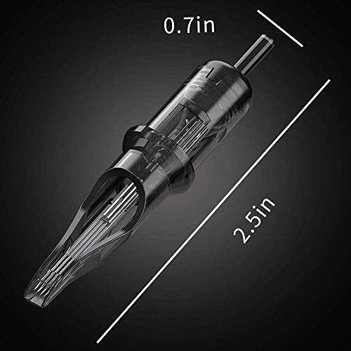 Romlon Tattoo Cartridge Needles 100Pcs Assorted Standard Sterilized Mixed Tattoo Needle Cartridges Round Liner Magnum 3RL 5RL 7RL 9RL 5RS 7RS 9RS 5M1 7M1 9M1 Size for Tattoo Kits Tattoo Supplies