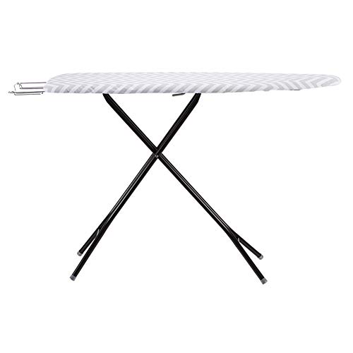 Amazon Basics Full-Size Ironing Board - 4-Leg Fold-Up, Chevron Removable Cover