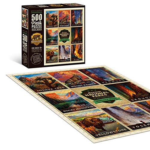 Americanflat 500 Piece National Parks Jigsaw Puzzle 18x24 Inches by Anderson Design Group