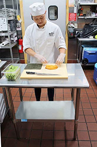AmGood - Stainless Steel TableĀ + Add Casters | Choose from 43 Sizes | NSF Metal Work Table for Kitchen Prep Utility | Commercial and Residential Applications