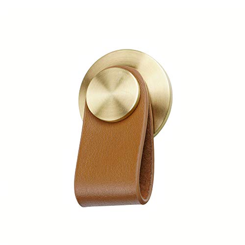Happy Wicks Leather Pulls – Premium Faux Leather Cabinet Pulls – Set of 4 Leather Drawer Pull for Wardrobe, Kitchen, Bathroom – Heavy-Duty Design – Easy Installation – Modern and Simple Drawer Strap