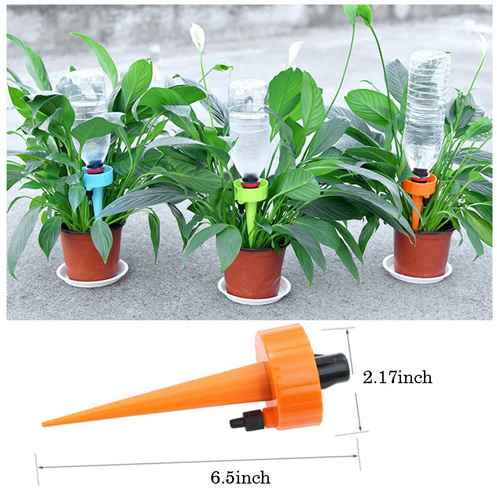 ARTEM Self Plant Watering Spikes Auto Drippers Irrigation Devices Vacation Automatic Plants Water System with Adjustable Control Valve Switch Design for Houseplant, Gardenplant, Officeplant 12 Pack