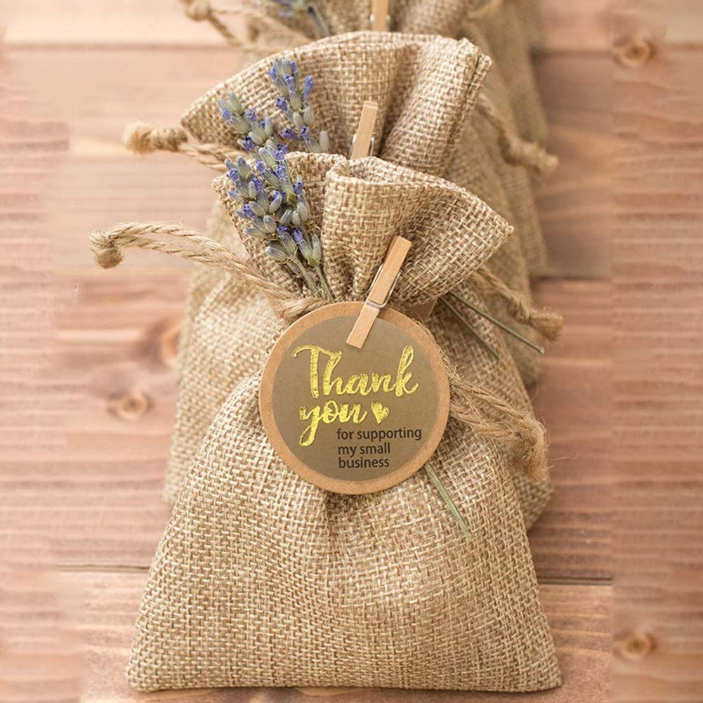 1" Gold Thank You Stickers-Thank You Envelope Seal Stickers Kraft-1Inch 500Pcs Per Roll Thank You Stickers