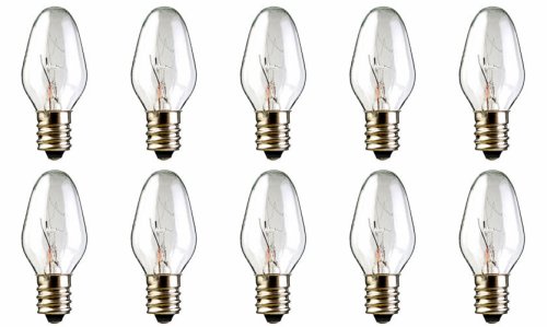 10-Pack Replacement for 15 Watt Scentsy Bulb, fits Nightlight-Style Plug-in Scented Wax Warmer Diffuser, 15W 120 Volt