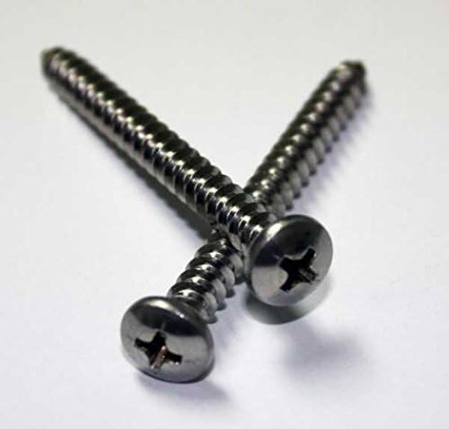 18-8 Stainless Steel Sheet Metal Screw, Plain Finish, Pan Head, Phillips Drive, Type A, 10 Thread Size, 1 3/4" Length (Pack of 50) (Fits Tuf-Tite Risers and Lids)