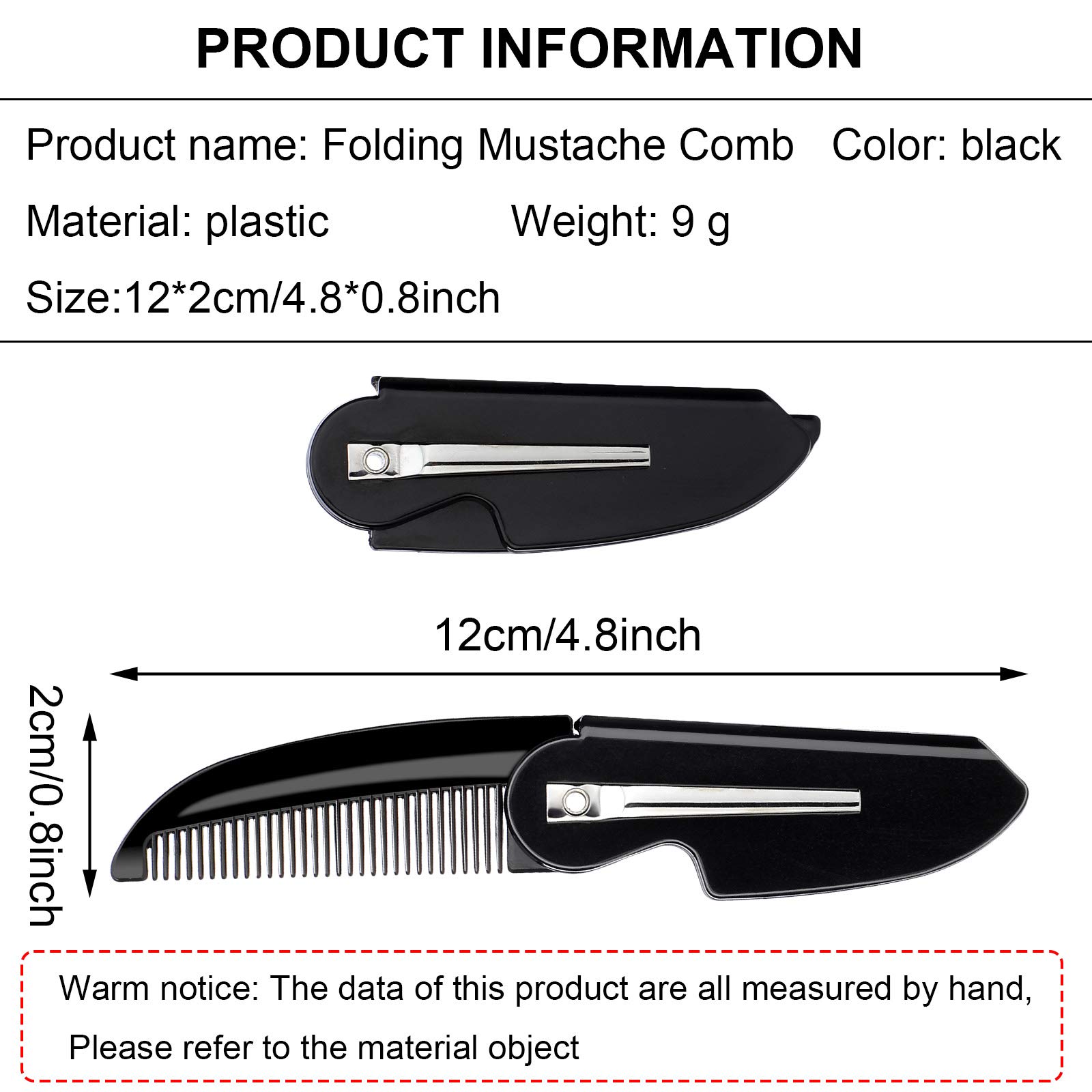 3 Pieces Folding Beard Comb Mustache Comb Small Pocket Comb for Men Everyday Grooming and Hair Care