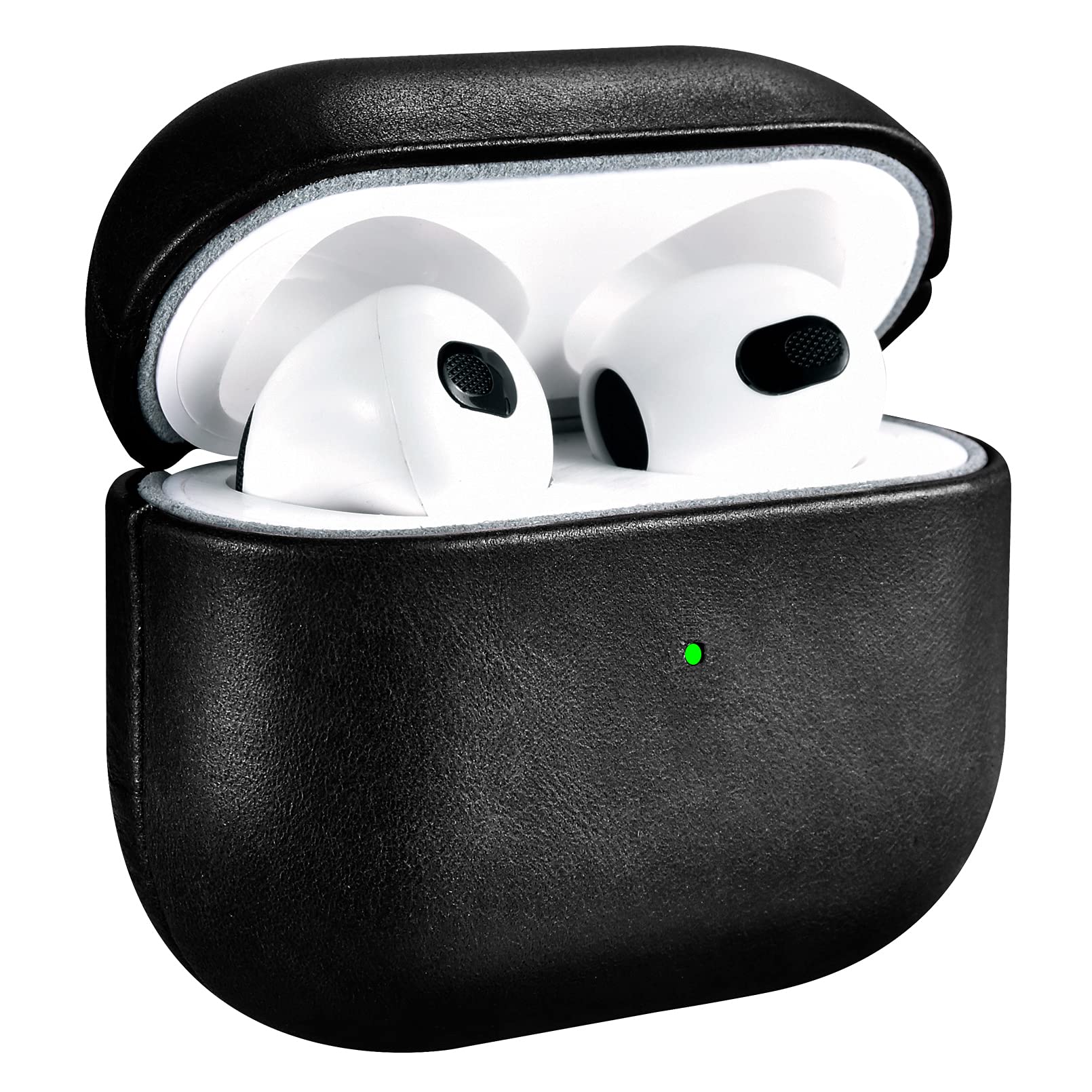 CEENFFO Leather for AirPods 3 Case 2021, Genuine Leather for Airpods 3 Wireless Charging Case (Front LED Visible) Protective Skin for Men Women