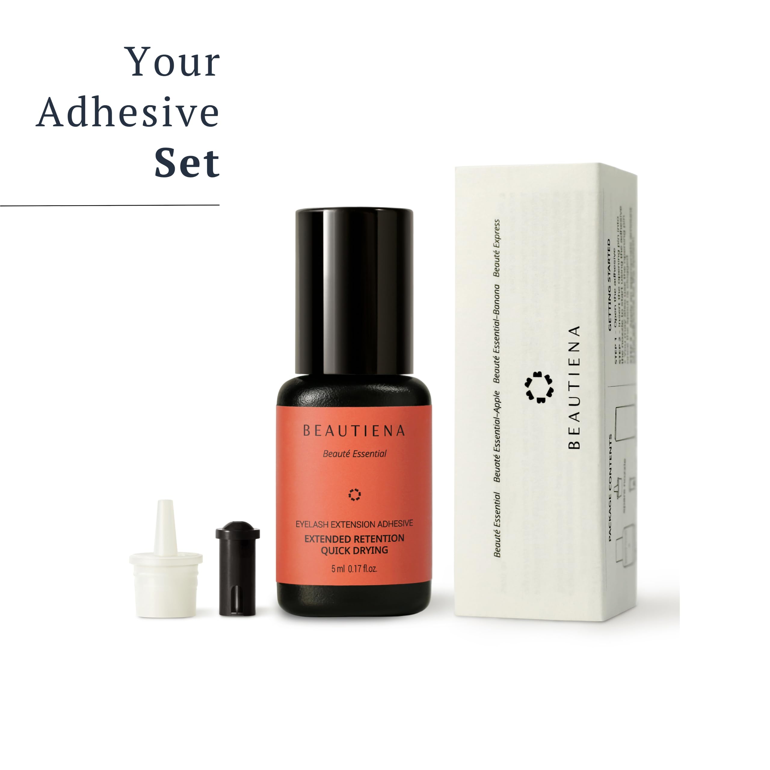 All New Professional Eyelash Extension Glue by BEAUTIENA – 7 Weeks Retention 1.0-2.0 Secs. Drying Time Semi-Permanent Long Lasting Lash Glue Eyelash Glue 0.17 Oz. (5ml) / Never for Self-Application