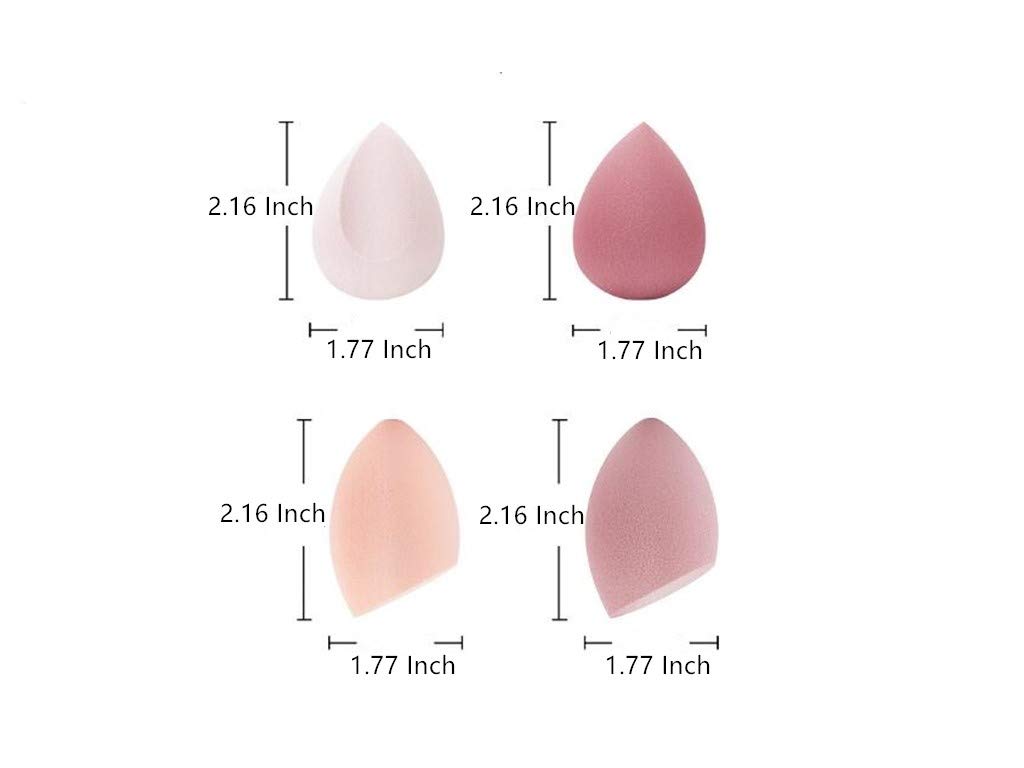 Sinen 4 Pcs Dry and Wet Use Makeup Sponge Set Blender Beauty Foundation Blending Sponge for Liquid, Cream, and Powder with Egg Holder Box