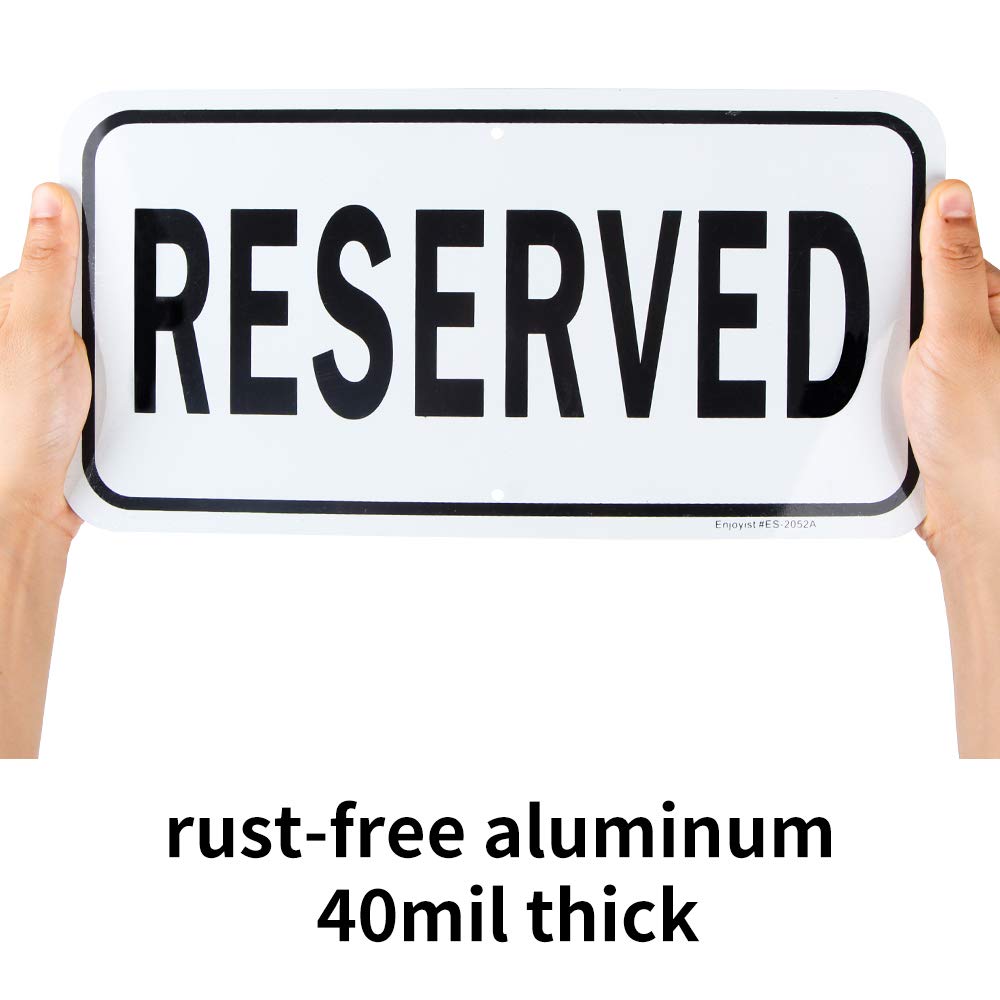 2 Pack Reserved Sign, 12"x 6" - .040 Aluminum Reflective Sign Rust Free Aluminum-UV Protected and Weatherproof