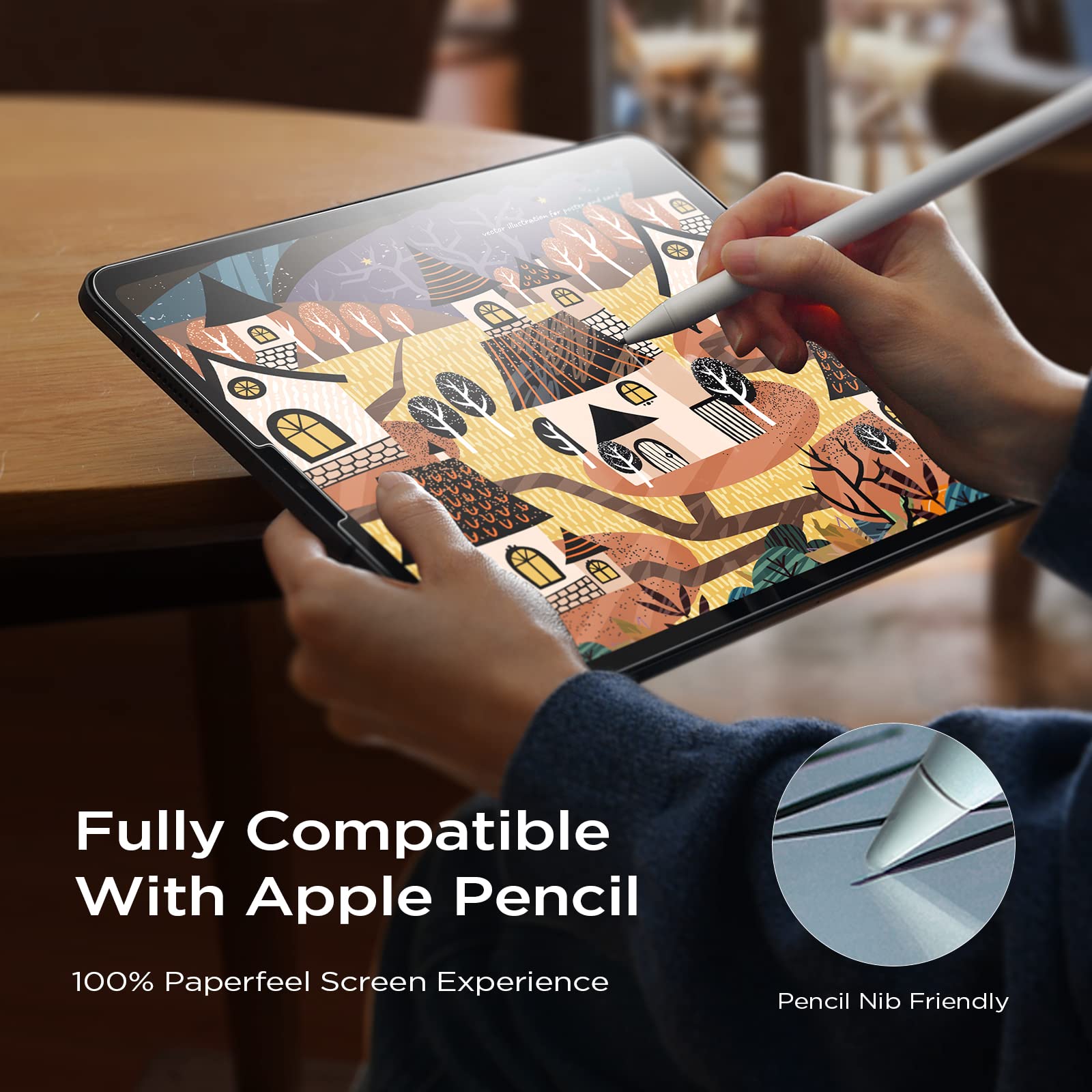 AINOPE Shatterproof Tempered Glass Screen Protector for iPad Air 5th/4th generation (2022/2020,10.9 Inch) iPad Pro 11 Inch All Models (2022/2021/2020/2018) Compatible Apple Pencil 2 Pack