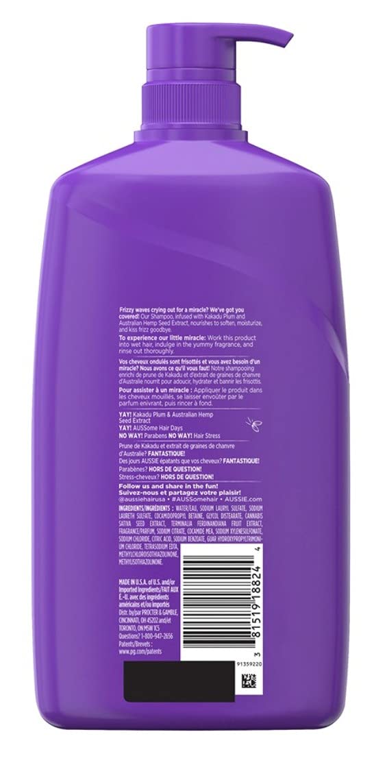 Aussie Shampoo Miracle Waves 26.2 Ounce (778ml) (Pack of 2)