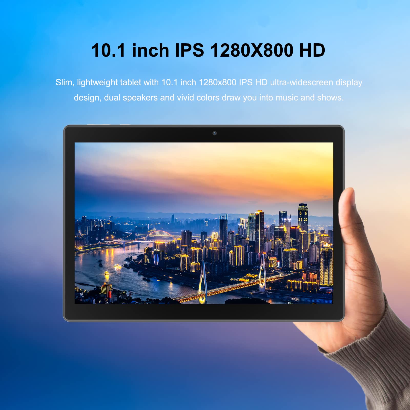 Tablet 10.1 Inch, Android Tablets, 32GB ROM 128GB Expand Storage, Octa-Core Processor, IPS HD Display, 5MP+13MP HD Dual Camera, 6000mAh Battery, WiFi, Bluetooth, GMS Certified Tablet(Black)