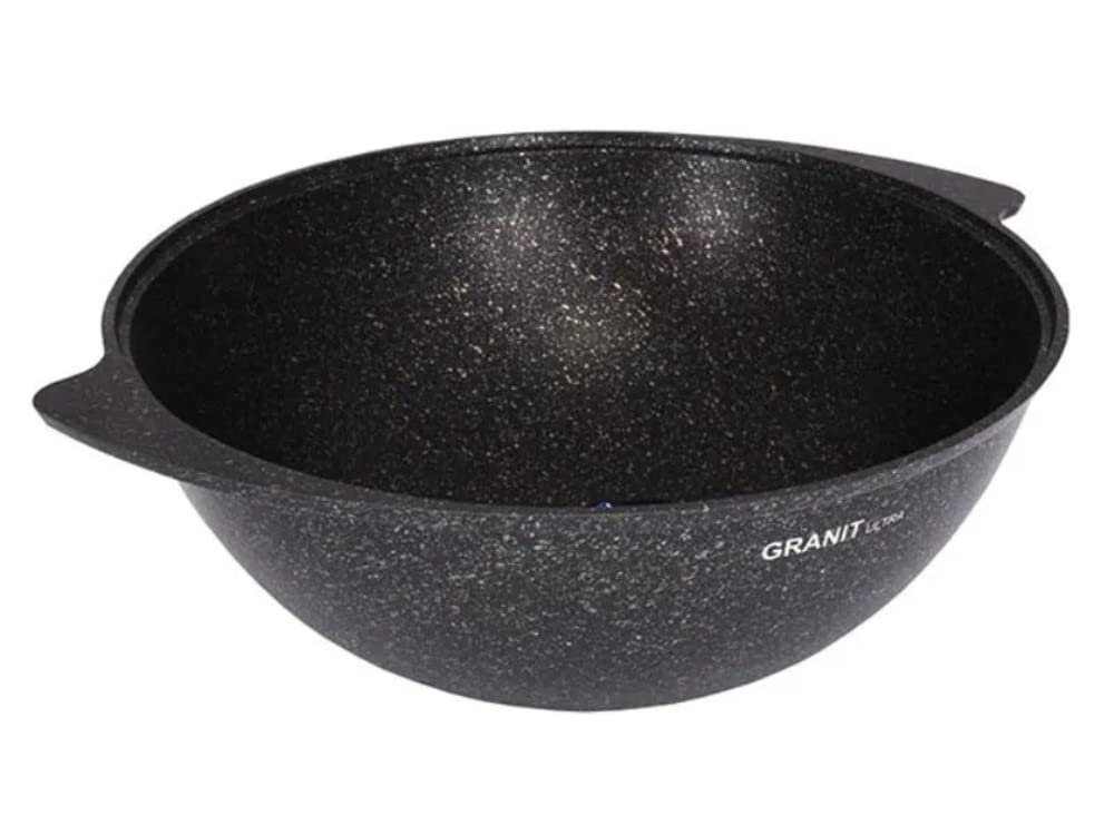 Aluminum Wok Kazan Cooking Pot Granit Ultra Non-Stick Kazan for Making Pilaf with Lid Camping Cookware Dutch Oven Kitchen Pot (6.3-qt. (6 L))