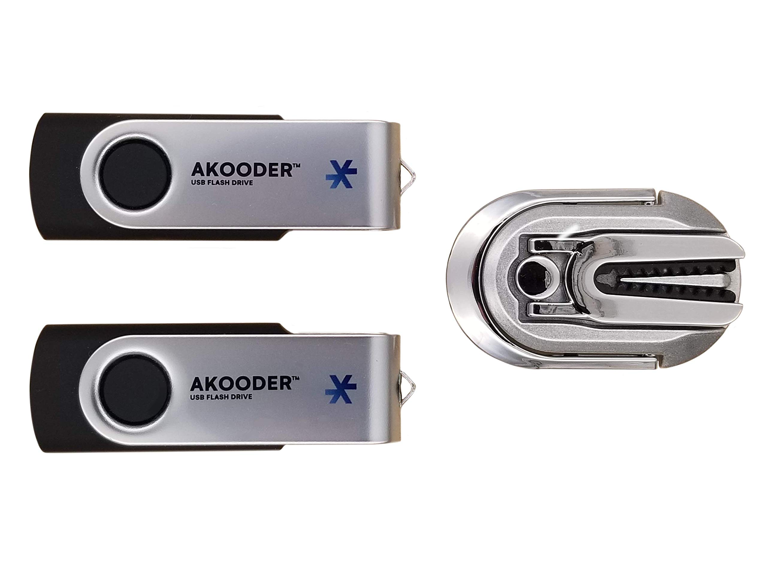 32GB USB 2.0 Flash Drive (Two Pack 32GB x 2 = 64GB + Finger Ring Kickstand) Memory Stick Thumb Drive Zip Drive Jump Drive