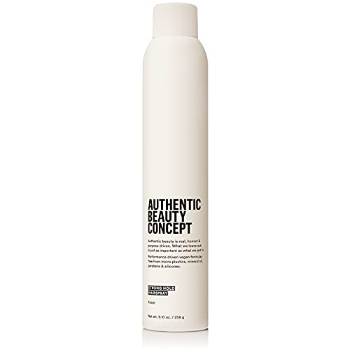 Authentic Beauty Concept Strong Hold Hairspray | Long-Lasting Control & Shiny Finish | Fast-Drying Formula | Heat Protection | All Hair Types | 9.10 oz.