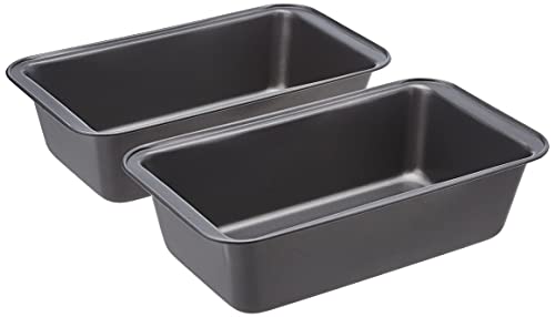 Amazon Basics Nonstick Baking Bread Loaf Pan, 9.5 x 5 Inch, Set of 2 & Nonstick Muffin Baking Pan, 12 Cups - Set of 2