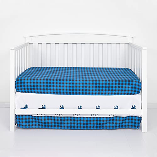 KIDDOS 3-Piece Baby Crib Bedding Set for Boys| Luxury Microfiber |Baby Crib Bedding Sets Include Comforter, Crib Sheet and Bed Skirt | (Wild Blue)