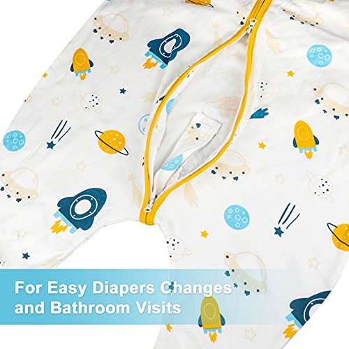 MooMoo Baby Sleep Sack with Feet Summer Toddler Wearable Blanket with 2-Way Zipper Sleeveless Baby Cotton Sleeping Sack with Legs 6M-5T