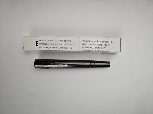 Beard Pencil Filler for Men - Sweat Proof, Water Resistance, Long Lasting & Natural Finish barber Pencil, Mustache Repair Shape (BLACK)