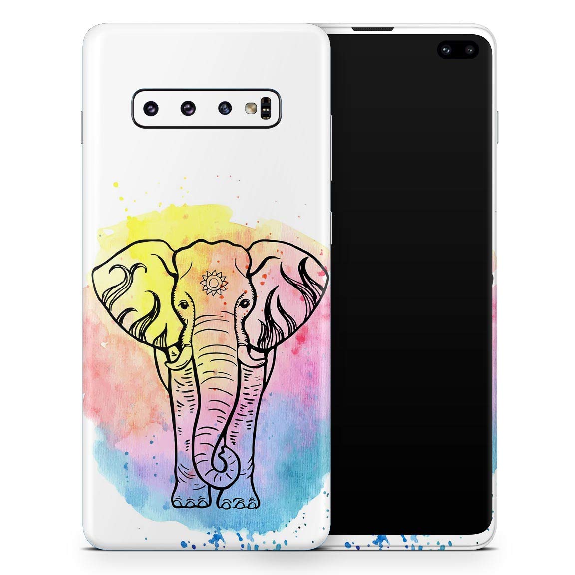 DesignSkinz Sacred Elephant Watercolor Protective Vinyl Decal Wrap Skin Cover Compatible with The Samsung Galaxy S20 (Screen Trim & Back Glass Skin)