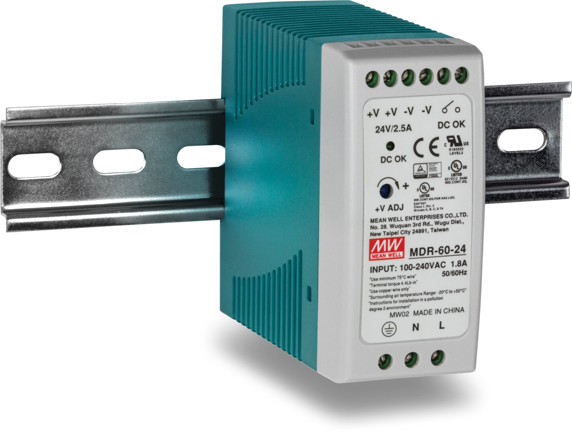 TRENDnet 5-Port Hardened Industrial Gigabit DIN-Rail Switch, 10 Gbps Switching Capacity, IP30 Rated Network Switch (-40 to 167 ºF),Black,TI-G50 & 60 W Single Output Industrial DIN-Rail Power Supply