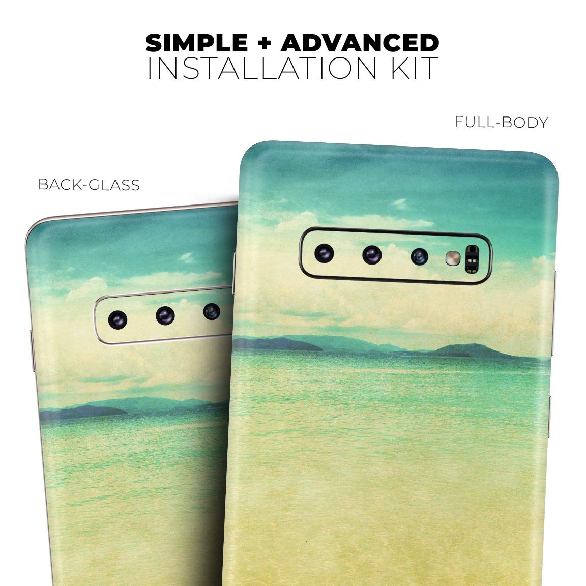 DesignSkinz Vintage Vibrant Beach Scene Protective Vinyl Decal Wrap Skin Cover Compatible with The Samsung Galaxy S20 (Screen Trim & Back Glass Skin)