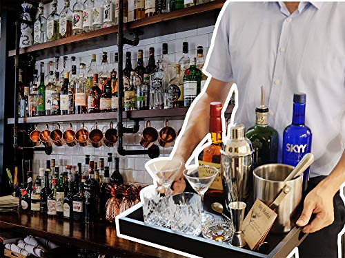 Square Wood Serving Tray with Handle, Ottoman Decorative for Home, 16x16 inches Black