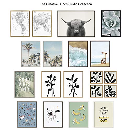 Kate and Laurel Blake This Week Framed Printed Glass Dry Erase Board by The Creative Bunch Studio, 18x24 Natural, Printed Glass Wall Décor