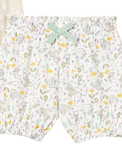 Amazon Essentials Disney | Marvel | Star Wars | Princess Baby Girls' Bloomer Shorts, Pack of 3, Bambi Nature, 18 Months