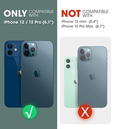 Clayco Forza Series Case for iPhone 12/12 Pro 6.1 inch (2020 Release), Built-in Screen Protector, Dual Layer Rugged Cover with Full-Body Soft TPU Bumper (Black)