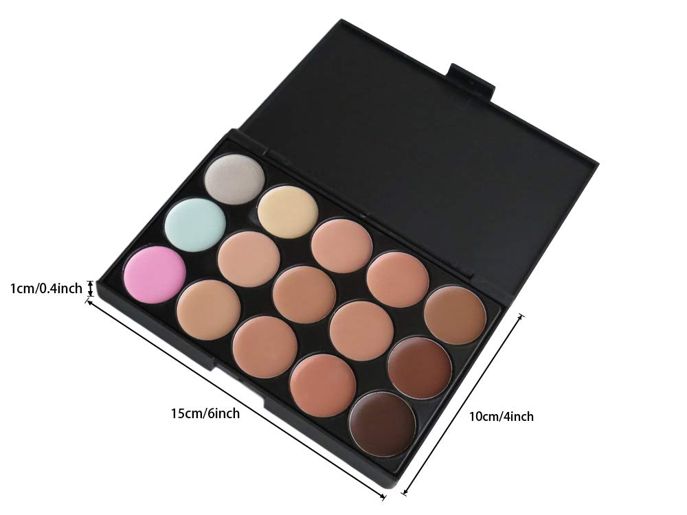 15 Colors Cosmetics Cream Contour Foundation Concealer Palette Kit with 11pcs Bamboo Brush