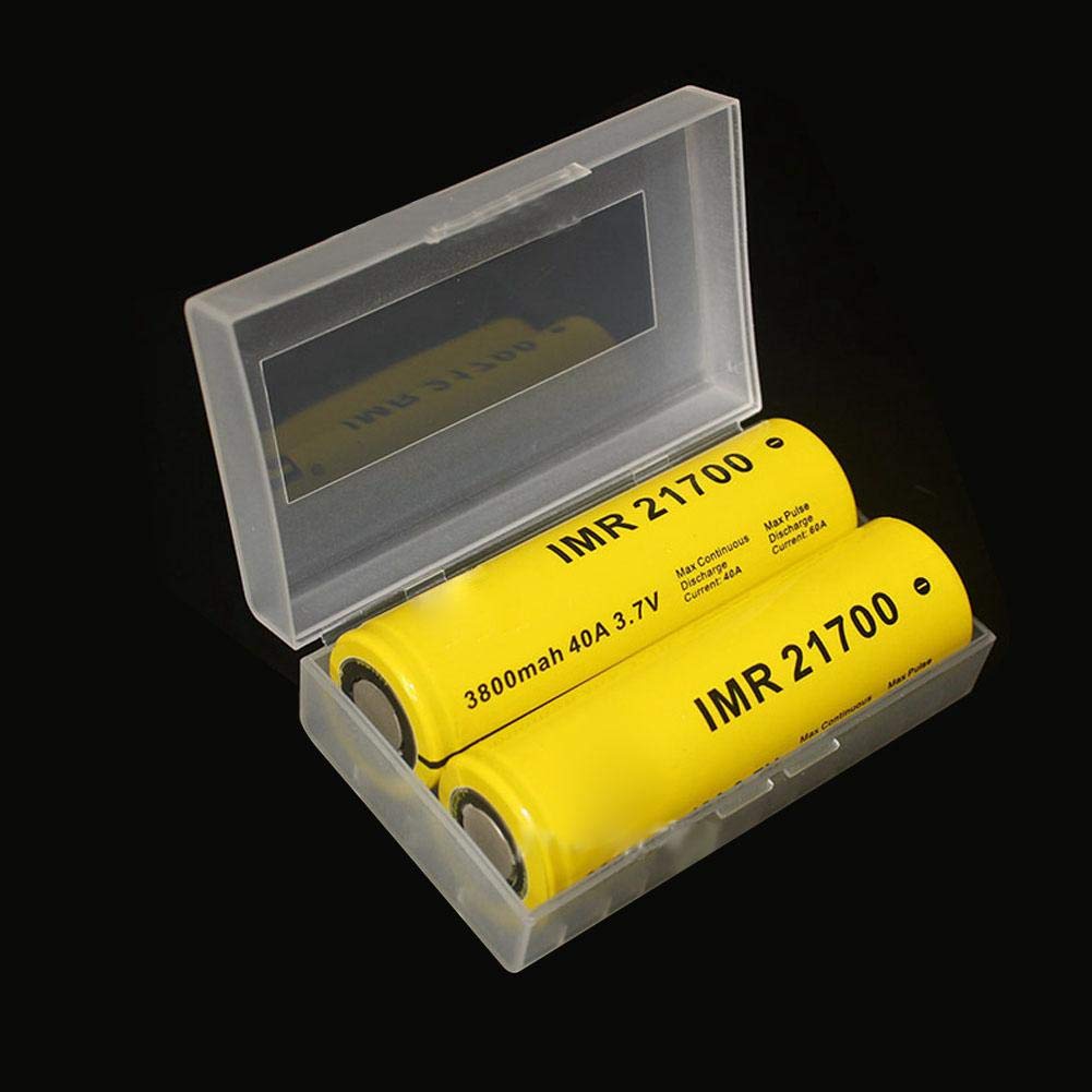 2 Pcs Battery Storage Case, Battery Box for 20700/ Battery, Hard Waterproof Wear resistant Plastic Case (Transparent)
